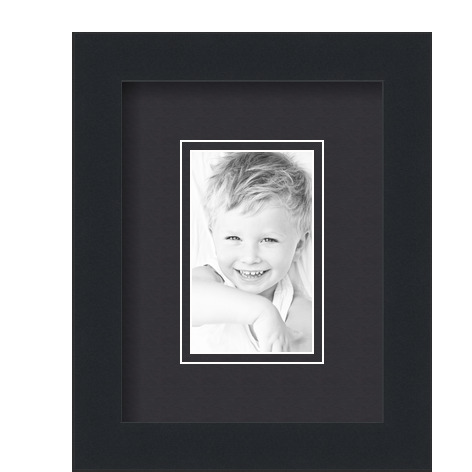 ArtToFrames Matted 7x9 Black Picture Frame with 2" Double Mat, 3x5 ...